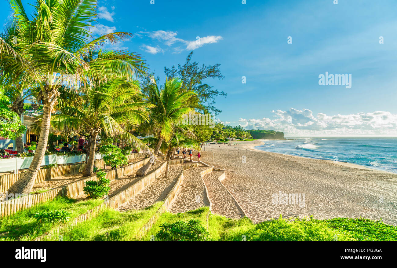 Boucan Canot Beach at Reunion Island, Africa Stock Photo - Alamy