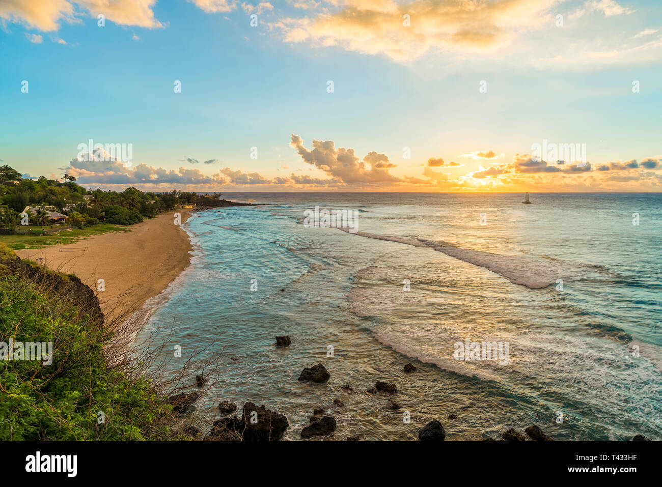 Boucan Canot Beach at Reunion Island, Africa Stock Photo - Alamy