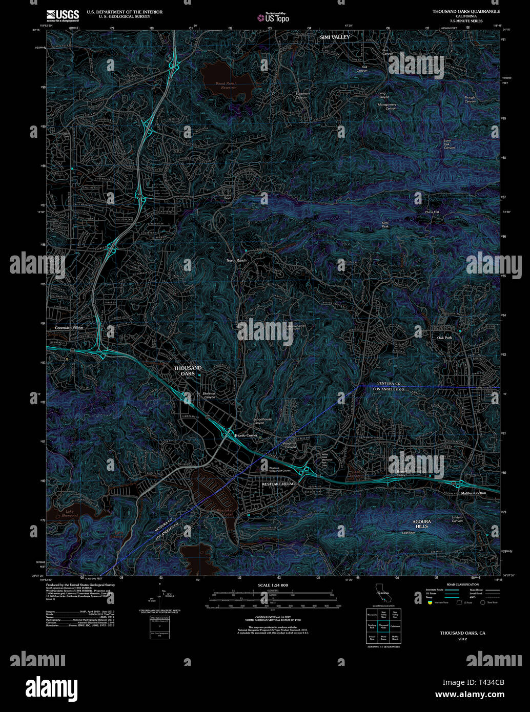 Thousand oaks map hi-res stock photography and images - Alamy