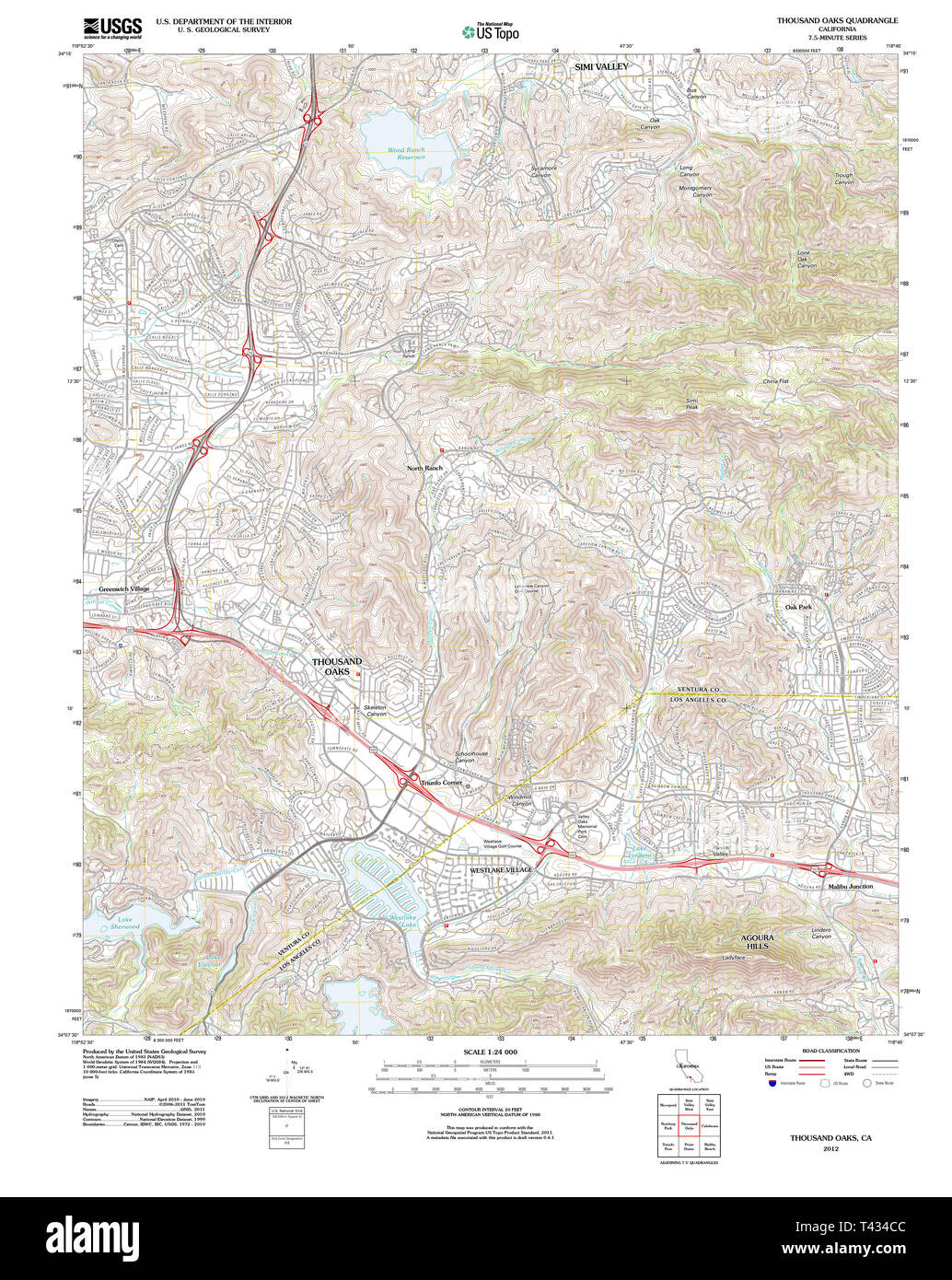 Thousand oaks map hi-res stock photography and images - Alamy