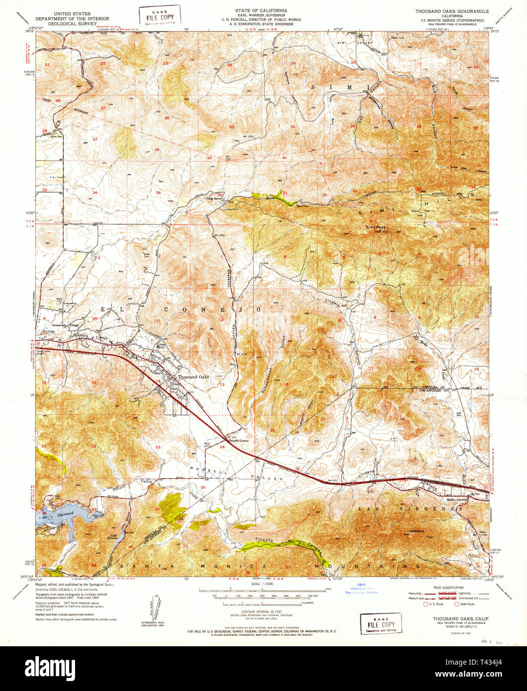Thousand oaks map hi-res stock photography and images - Alamy