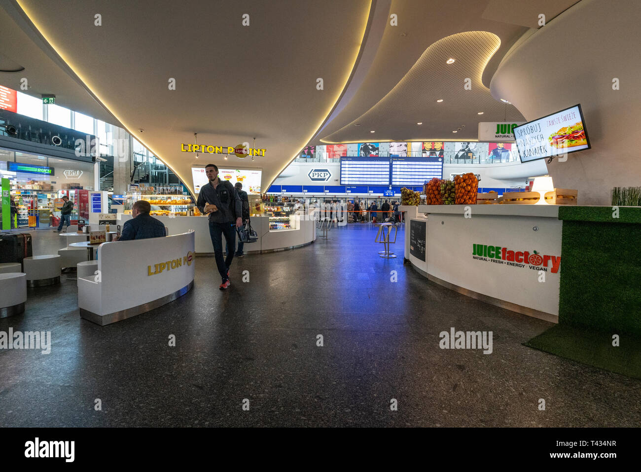 Warsaw, Poland. April, 2019. interior view of the central Warsaw ...