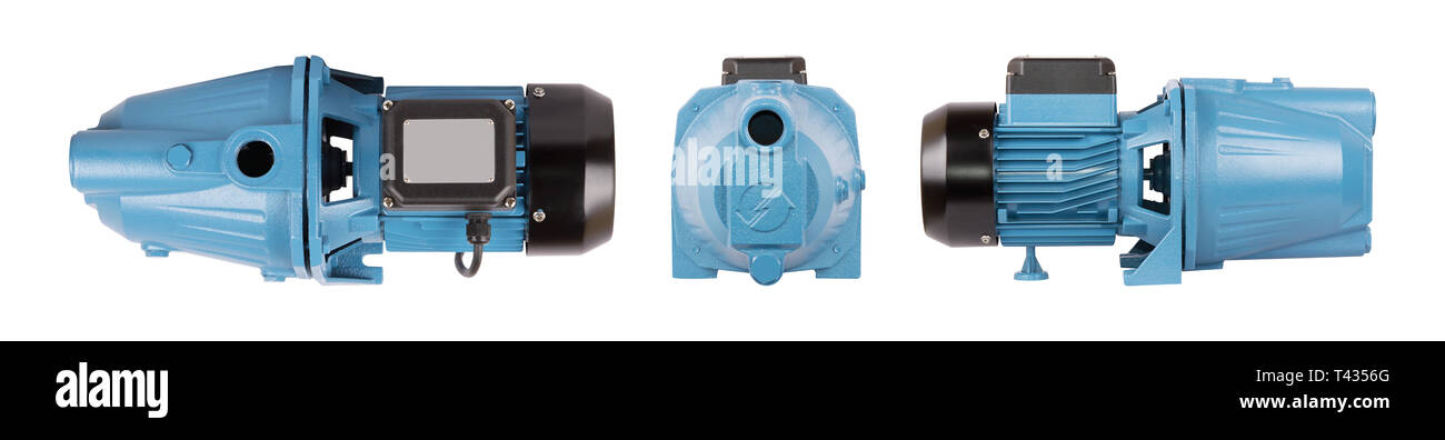 Blue pump supply water station water supply. Increased power. Isolated ...