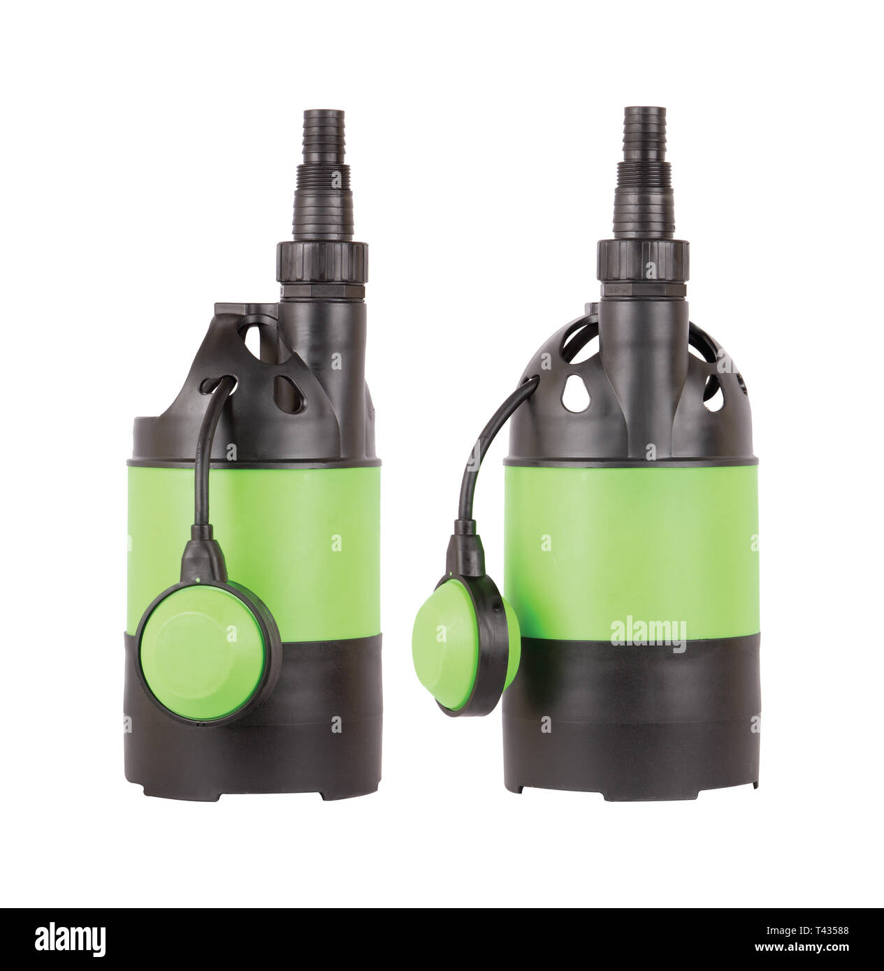 Automatic drainage pump with float, pumping water from flooded rooms ...