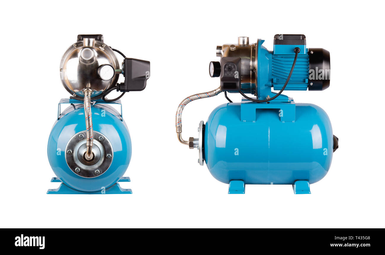 Automatic water supply station Two kinds isolated white background ...