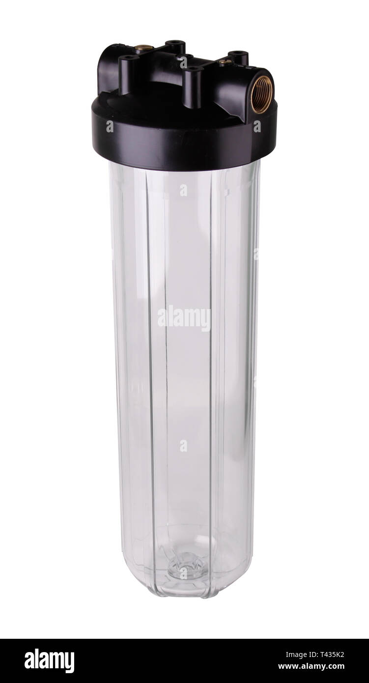 Filter flask transparent, plastic for water purification. Isolated ...