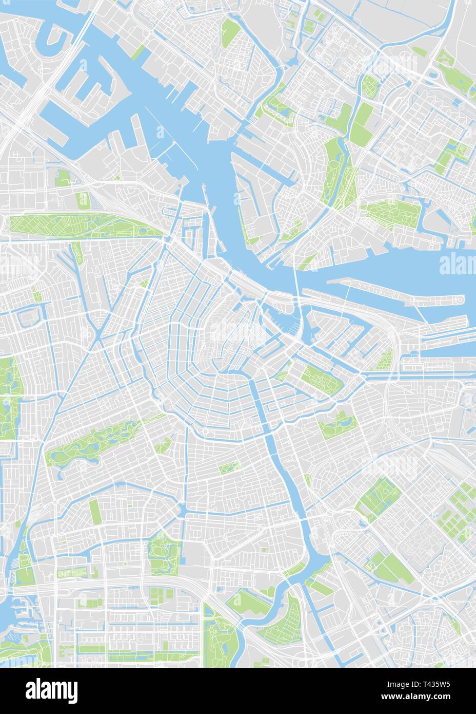 Amsterdam city plan, detailed vector map detailed plan of the city ...