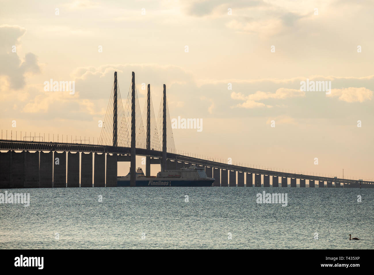The Öresund bridge connecting Denmark and Sweden Stock Photo - Alamy
