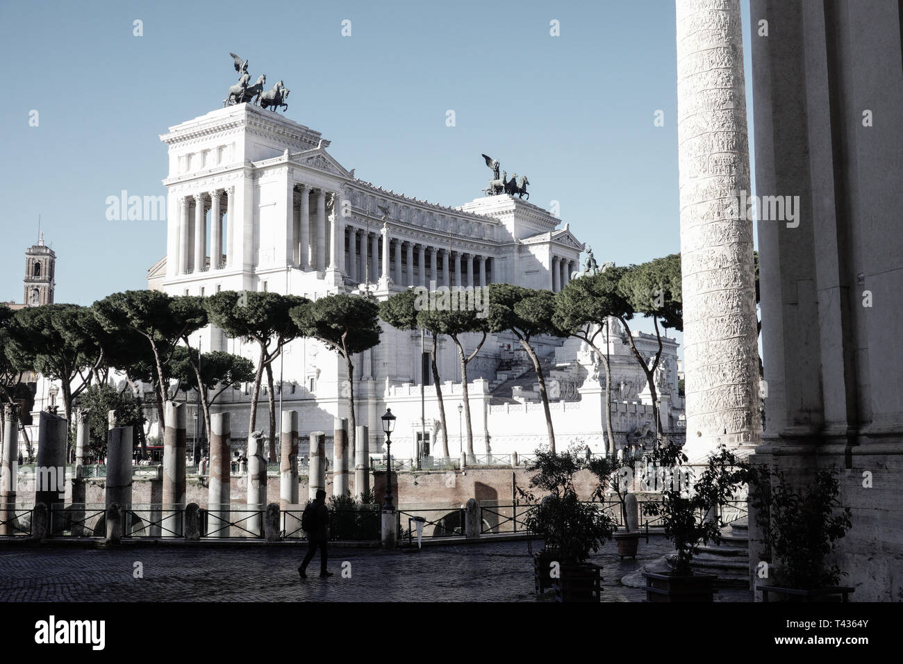 A huge white marble monument commemorates Vittorio Emanuele II, first ...