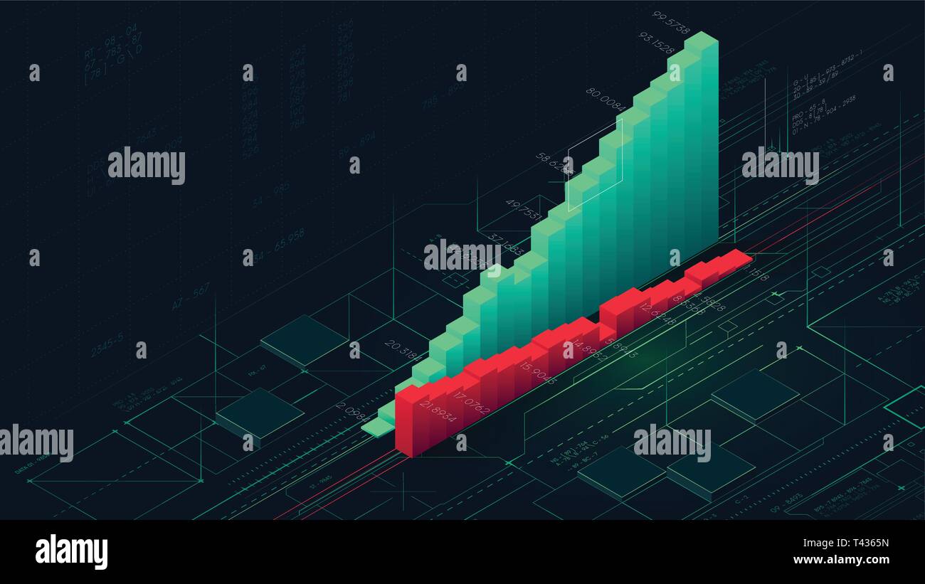 Financial analysis of complex databases, infographic columns of ...