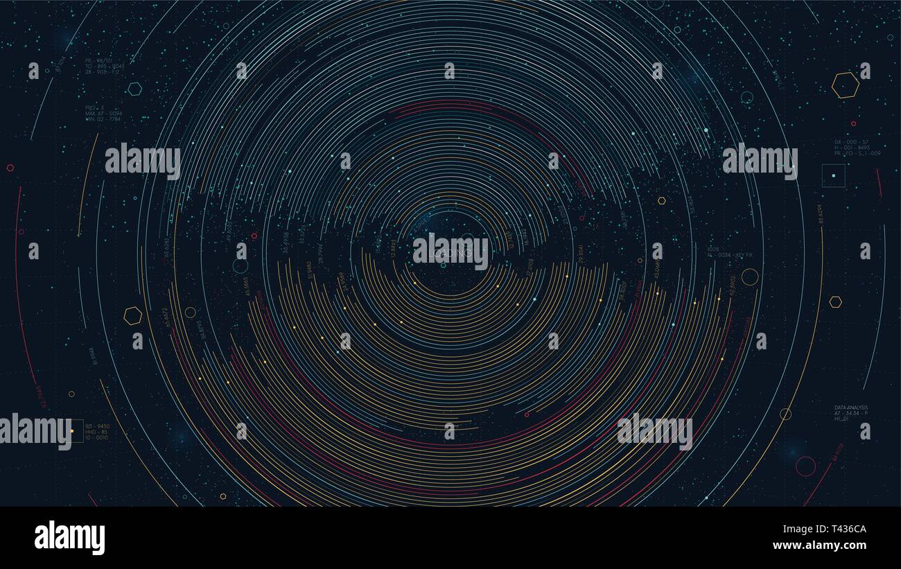 Spherical graphic visualization futuristic complex big data, digital ...