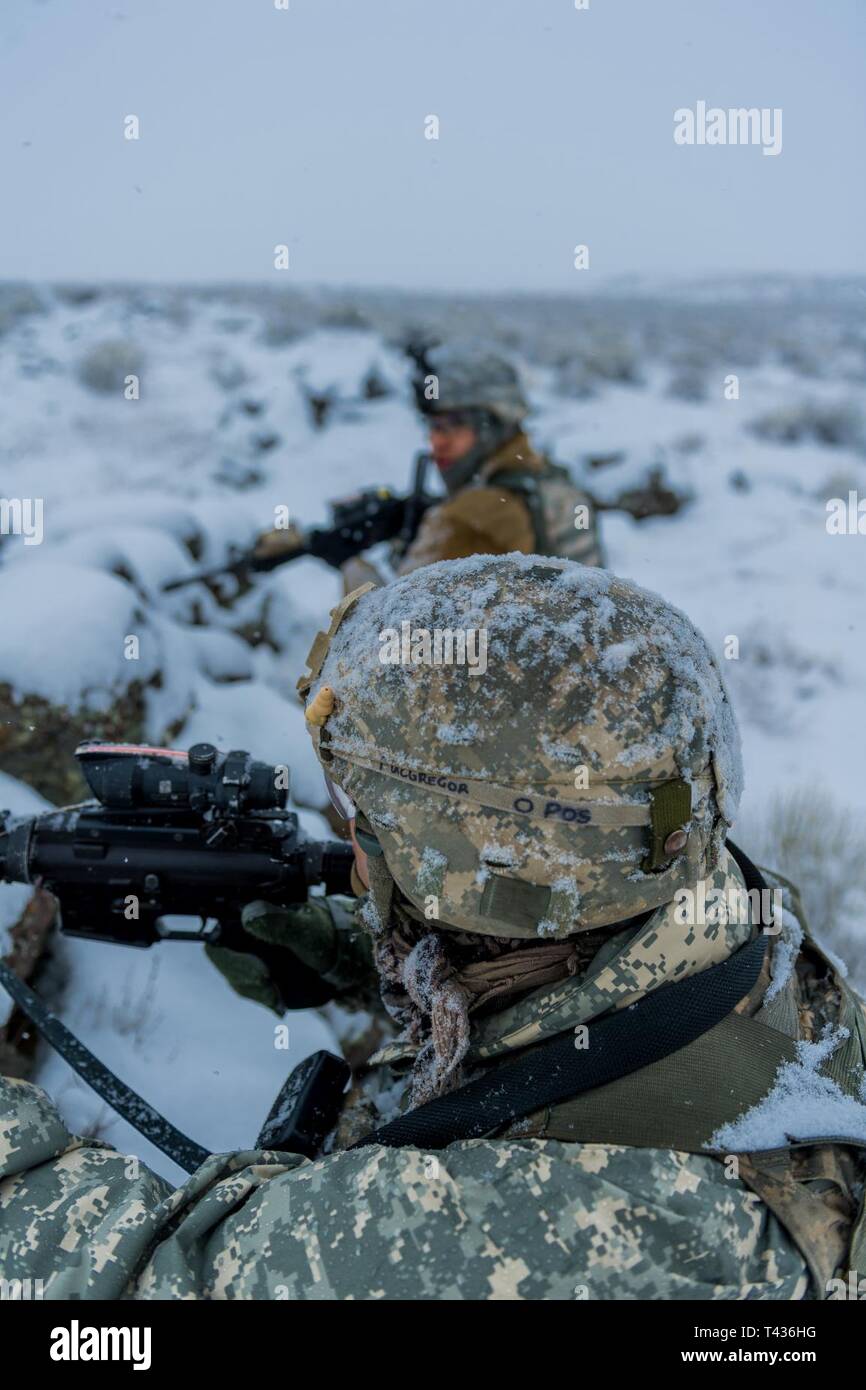 Charlie Company, 2nd Battalion, 116th Cavalry Regiment, conduct squad ...