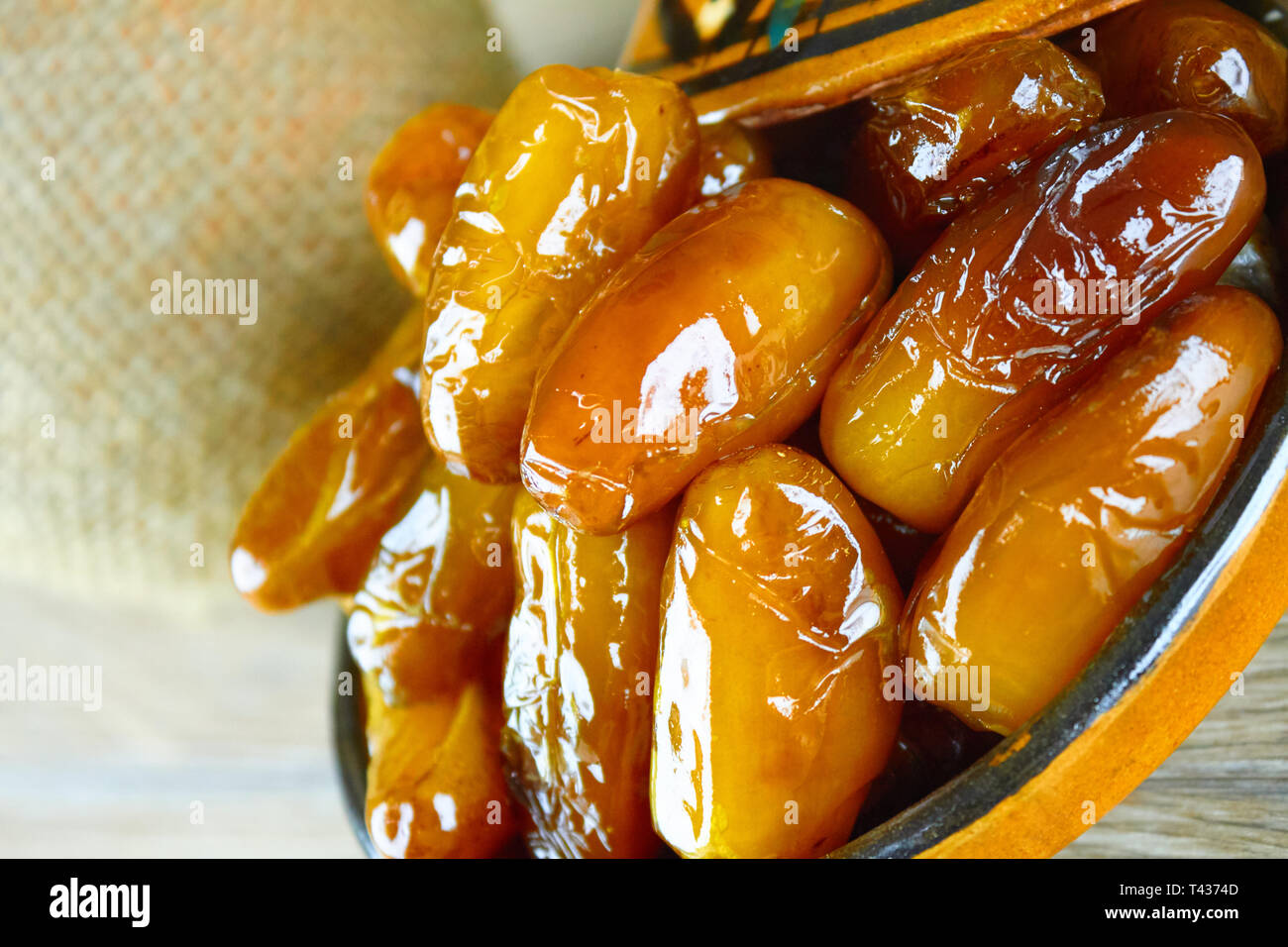 sweet algerian dates fruits on arabic traditional pottery plate Stock ...