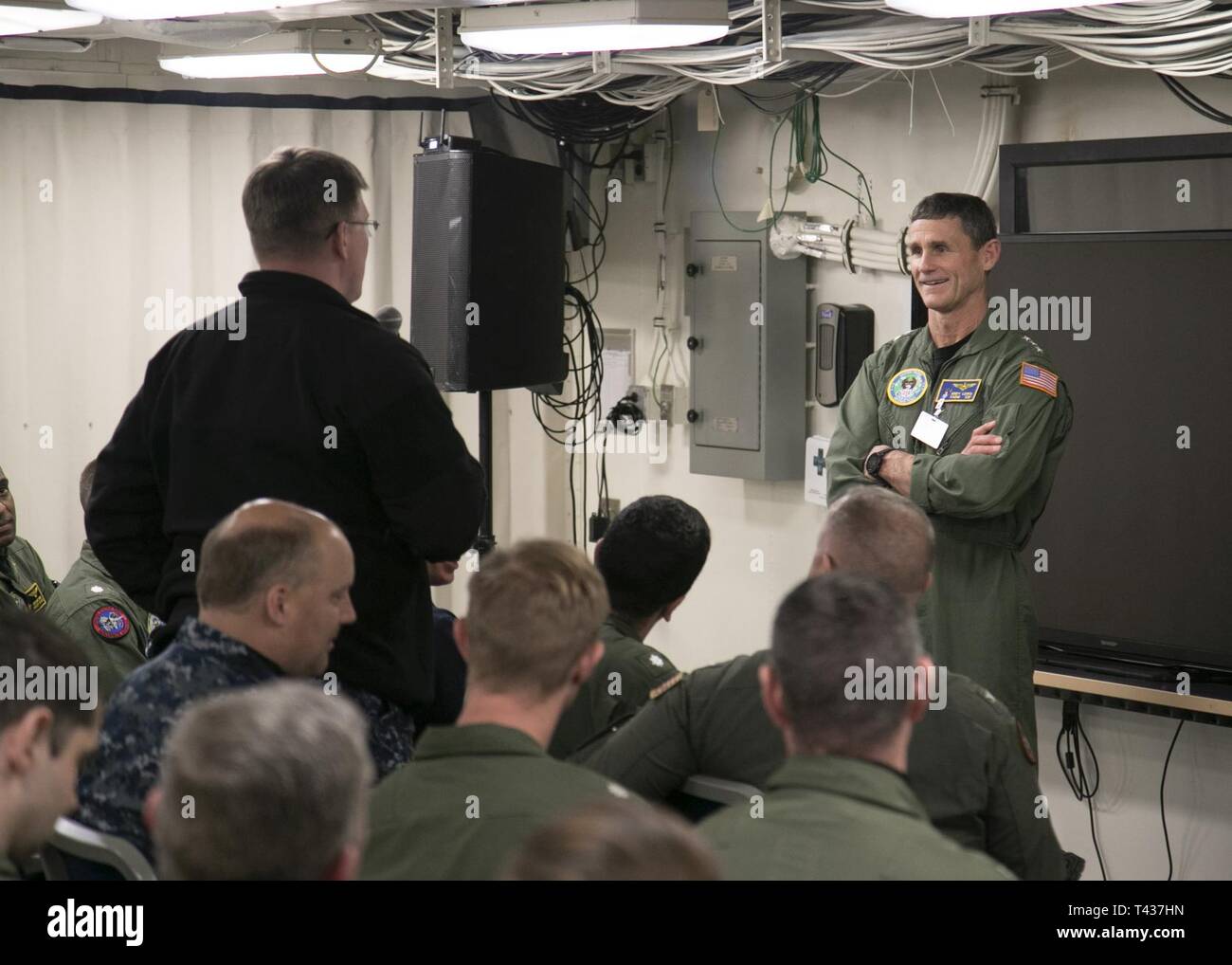 NEWPORT NEWS, Va. (Feb. 22, 2019) Vice Adm. Andrew Lewis, commander, U ...