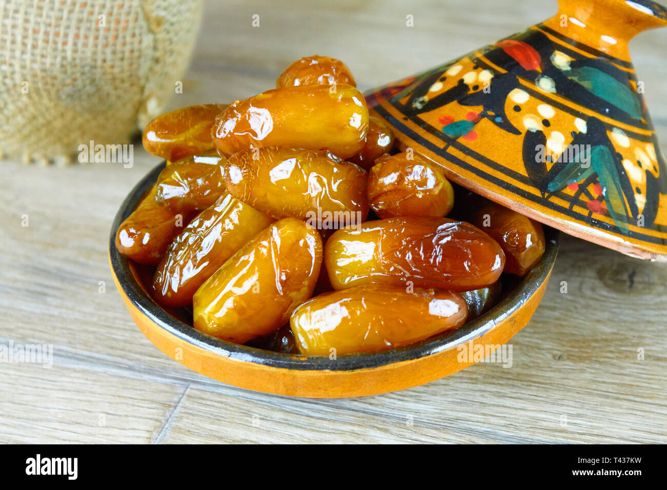 sweet algerian dates fruits on arabic traditional pottery plate Stock ...