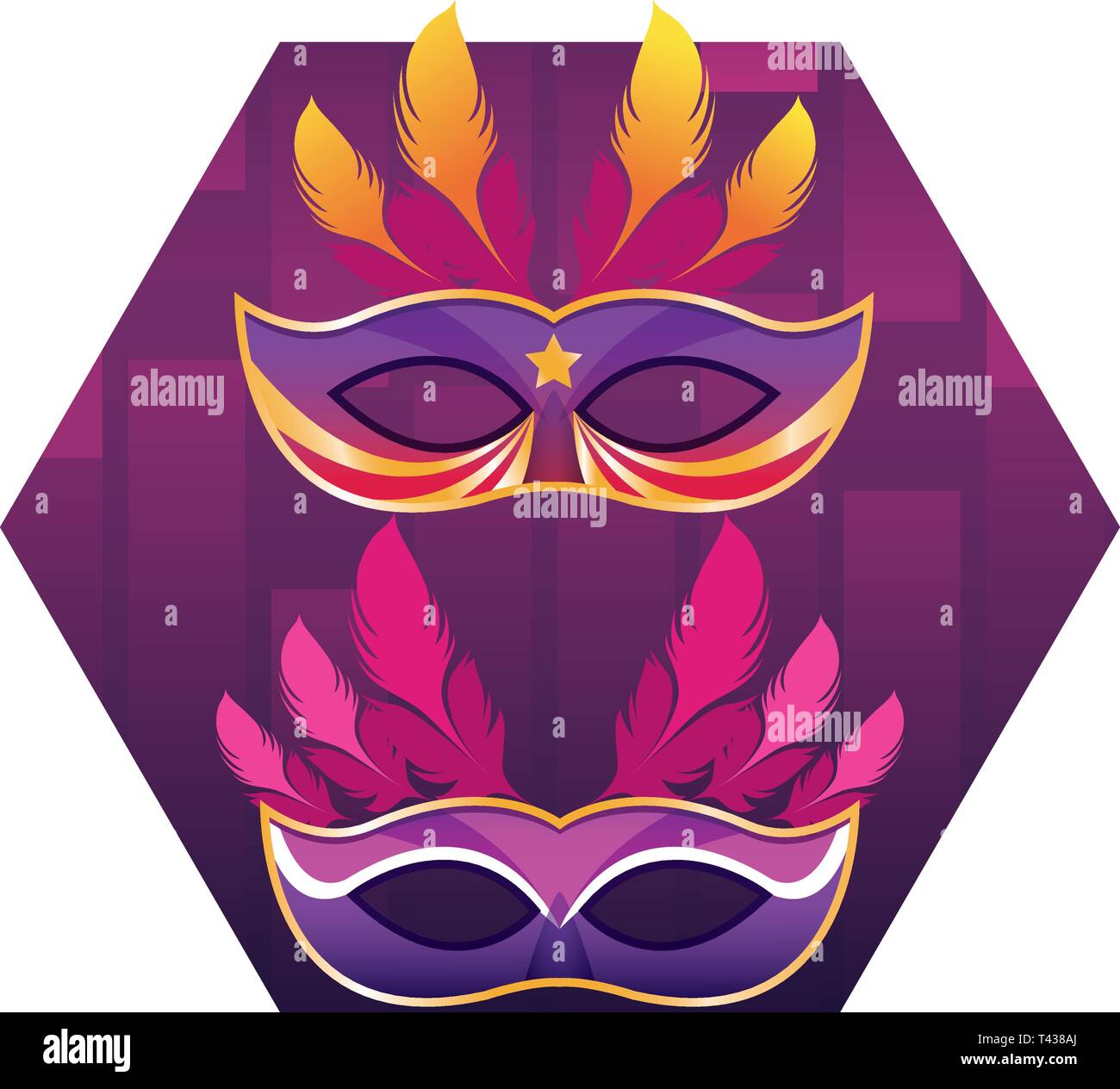 masks with feathers Stock Vector Image & Art - Alamy