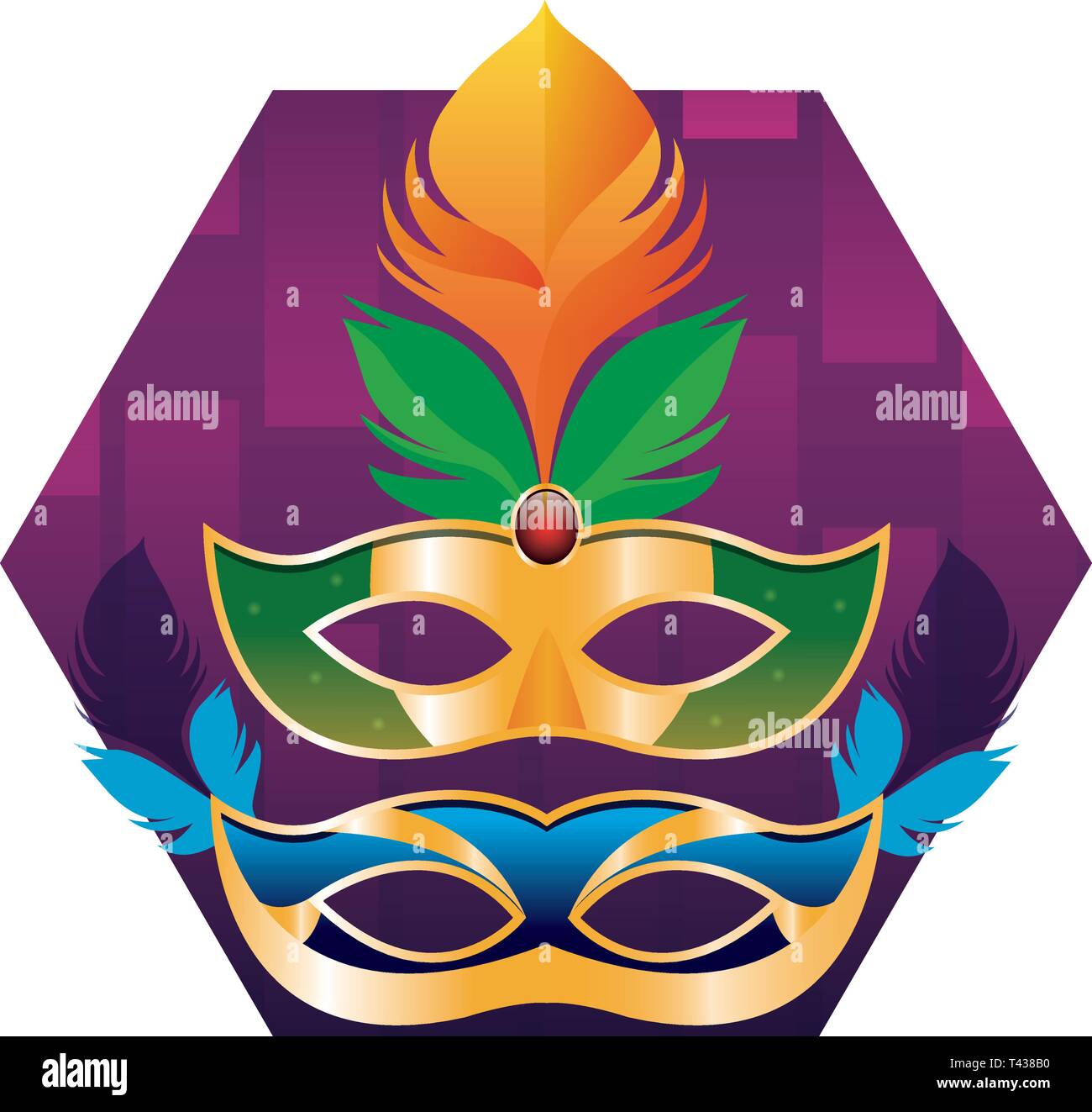 masks with feathers Stock Vector Image & Art - Alamy