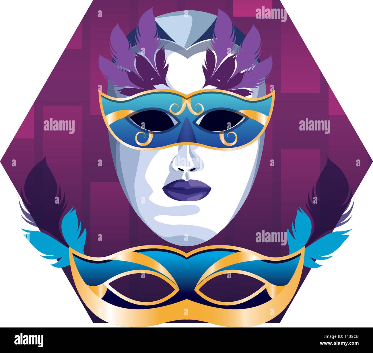 masks with feathers Stock Vector Image & Art - Alamy