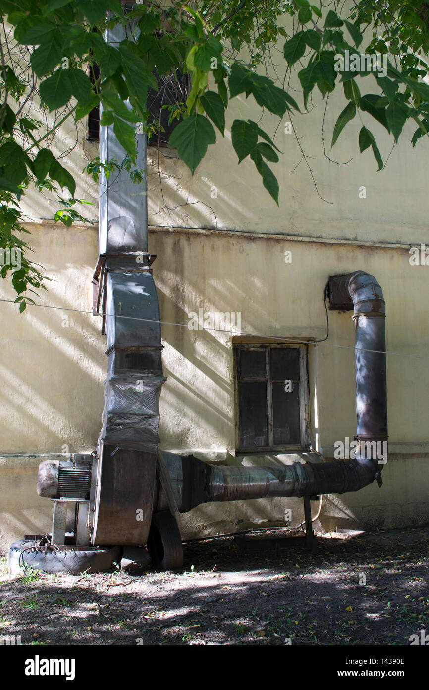Ecternal part of industrial vent channel air pulling engine Stock Photo ...