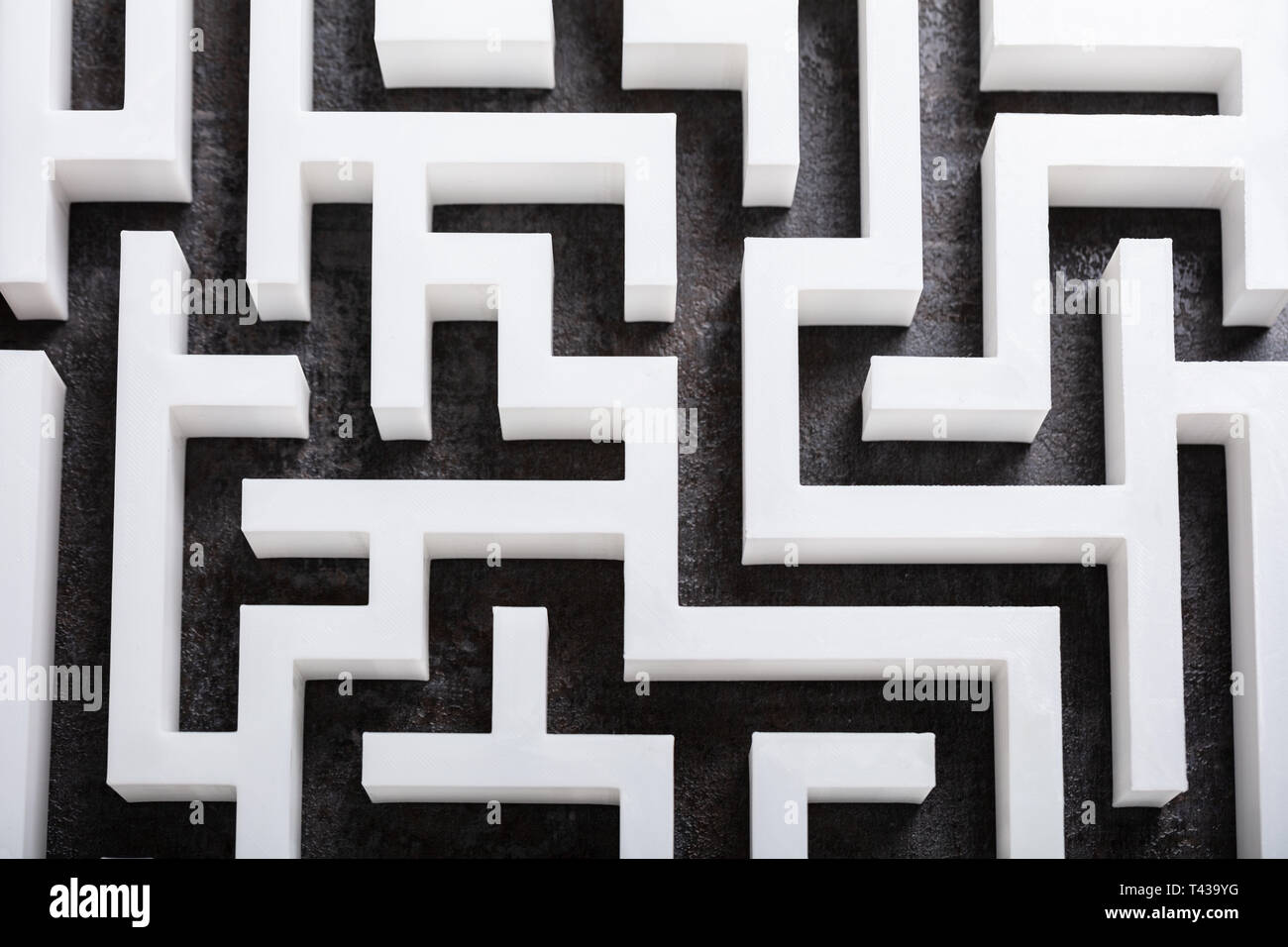 An Elevated View Of Abstract White Labyrinth Stock Photo - Alamy