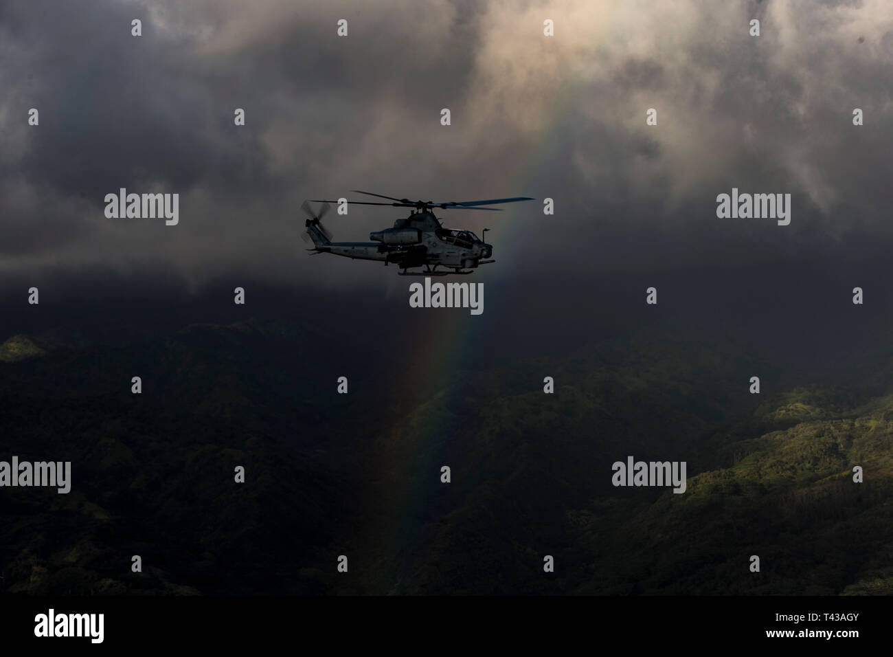An AH-1Z Viper helicopter with Marine Light Attack Helicopter Squadron ...