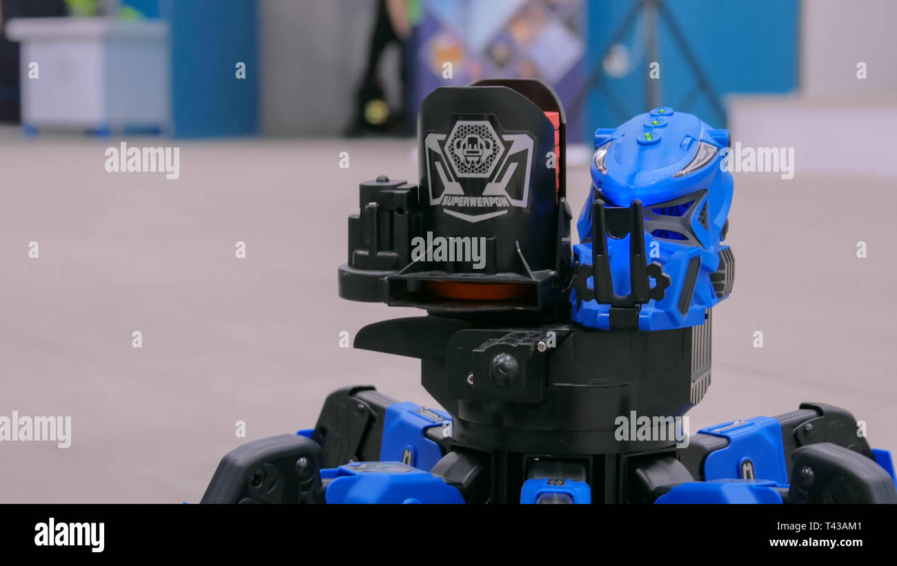 Blue battle robot spider Stock Photo - Alamy
