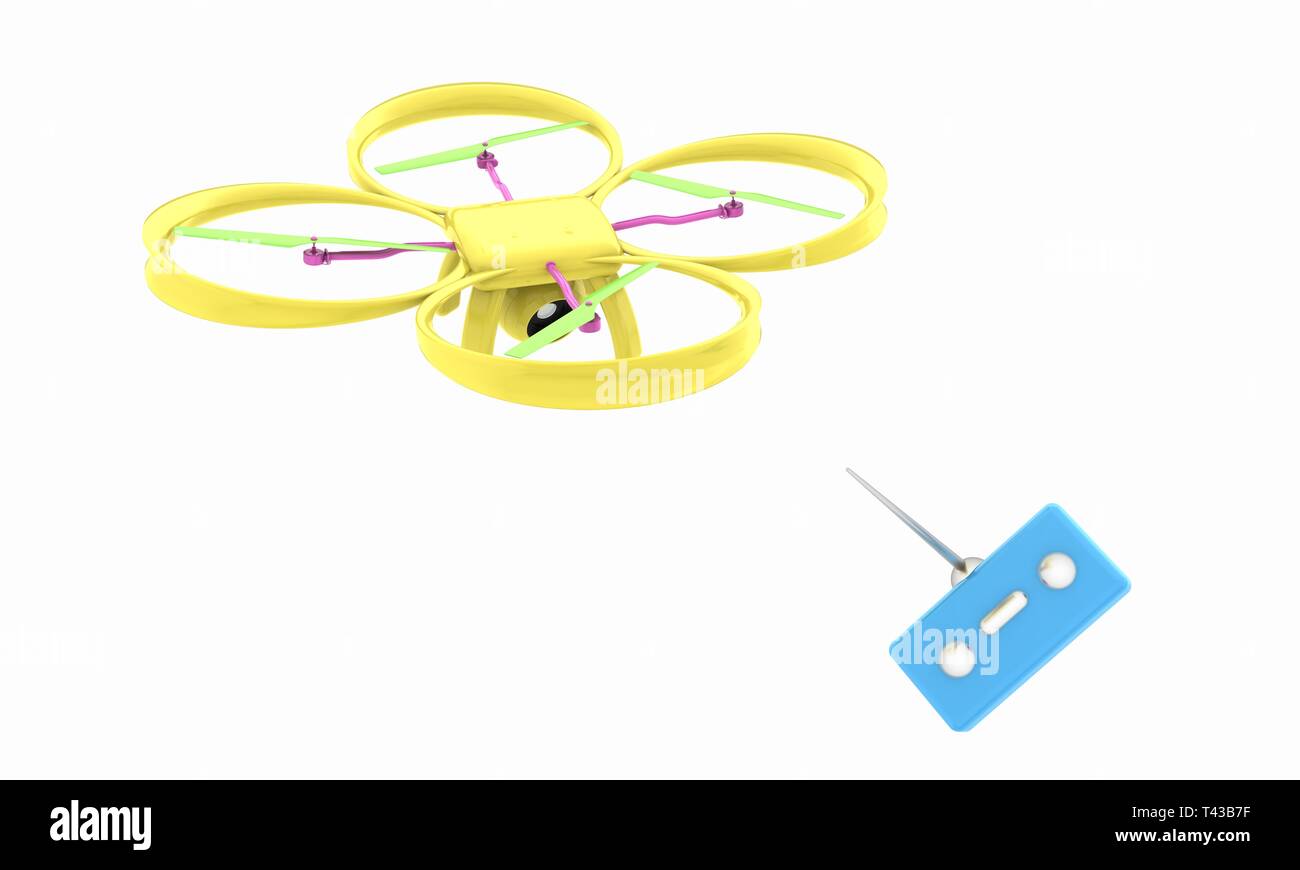 Drone with remote controller Stock Photo - Alamy