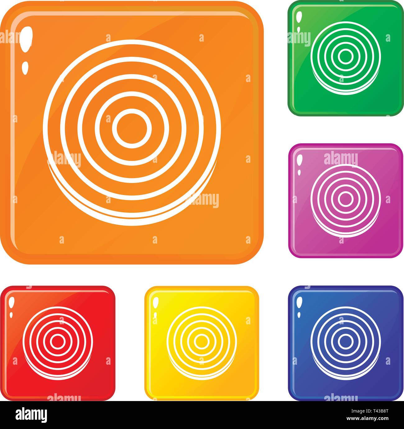 Slice of sweet onion icons set vector color Stock Vector Image & Art ...