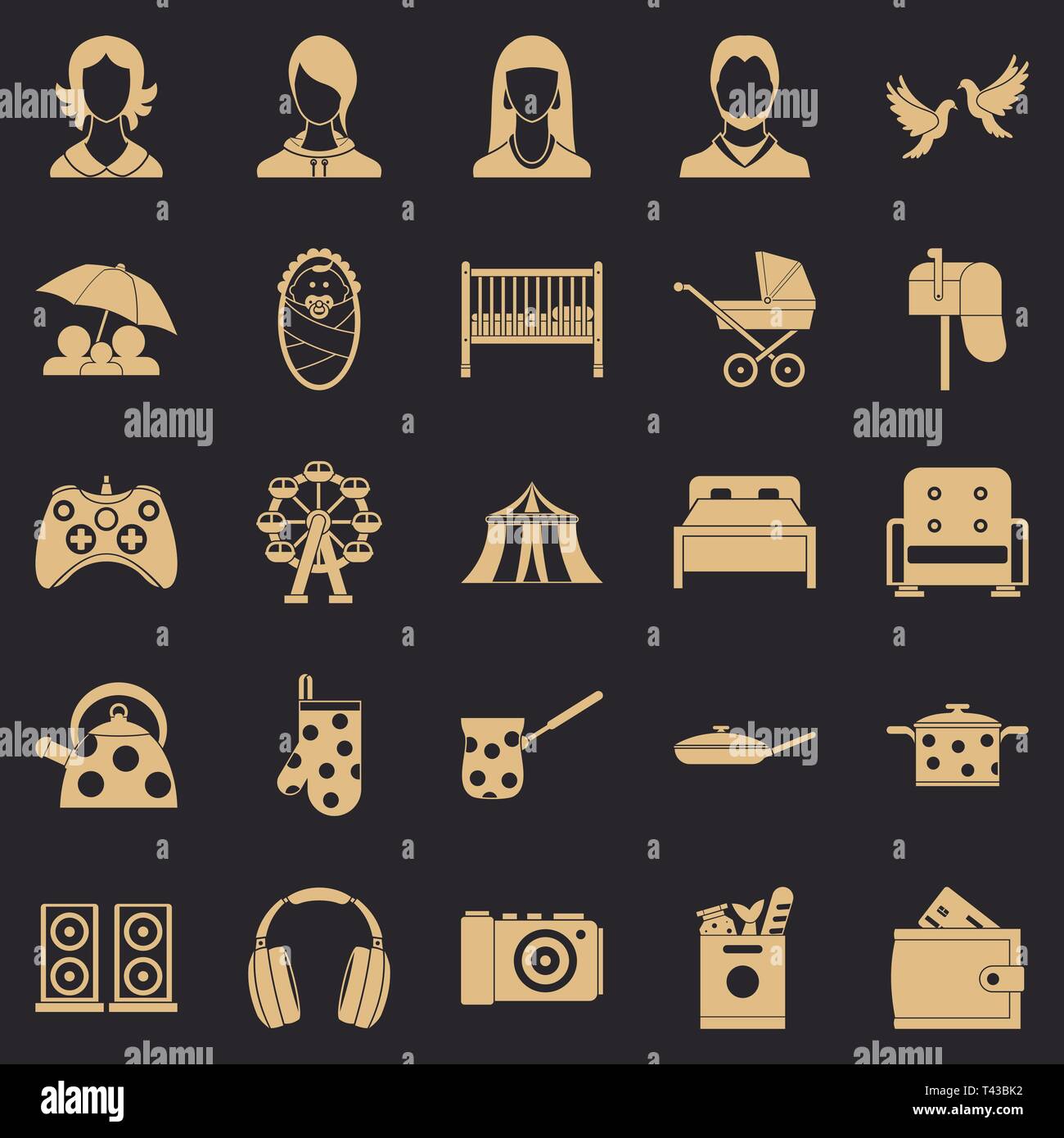 Guest icons set, simple style Stock Vector Image & Art - Alamy