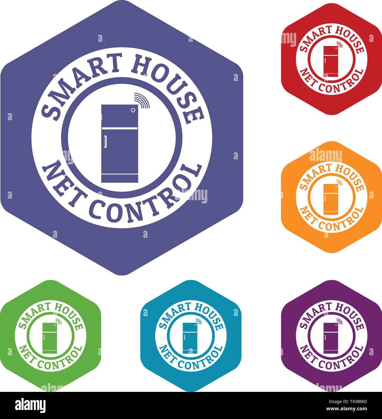 Net control icons vector hexahedron Stock Vector Image & Art - Alamy