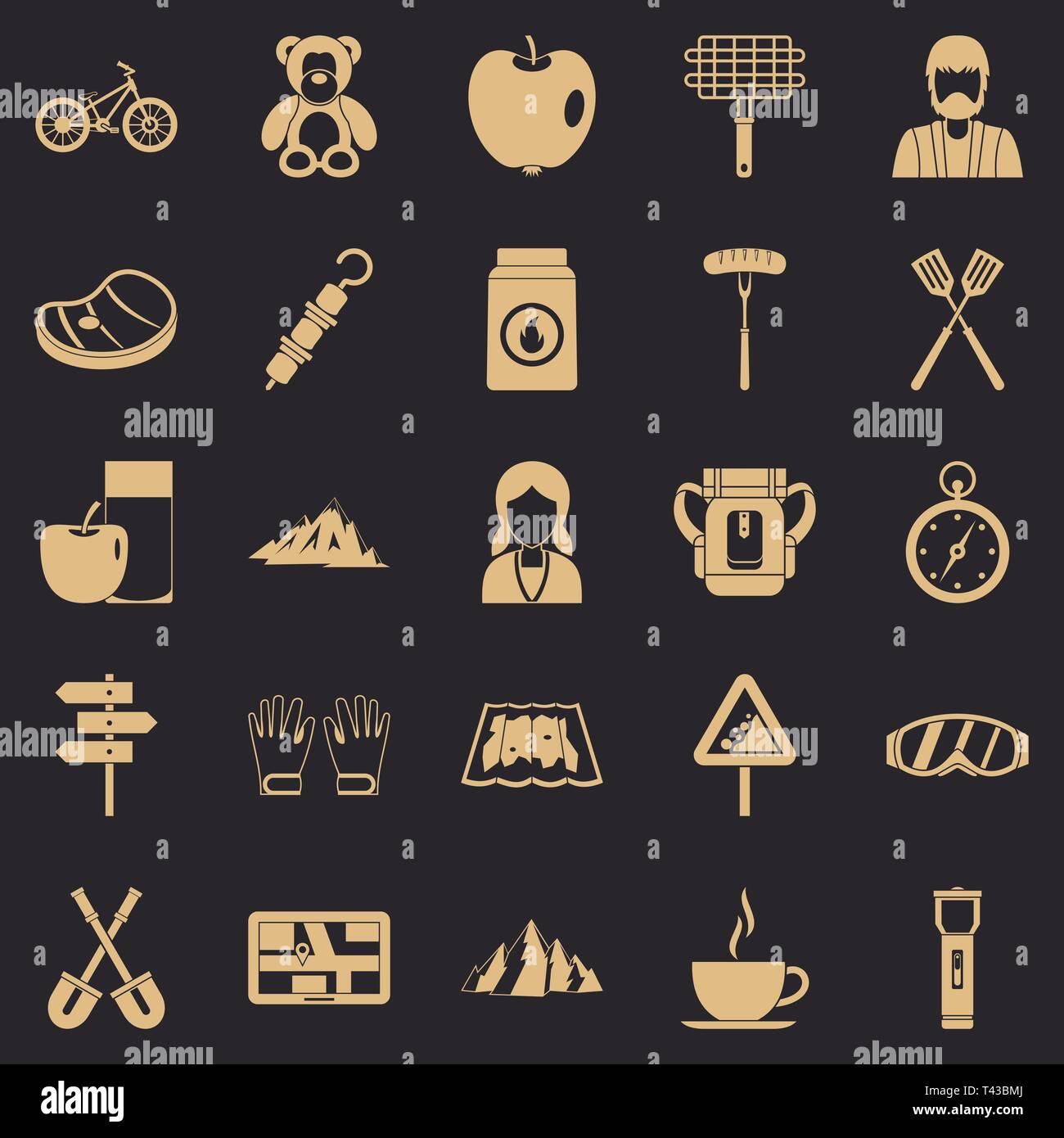 Family barbecue icons set, simple style Stock Vector Image & Art - Alamy