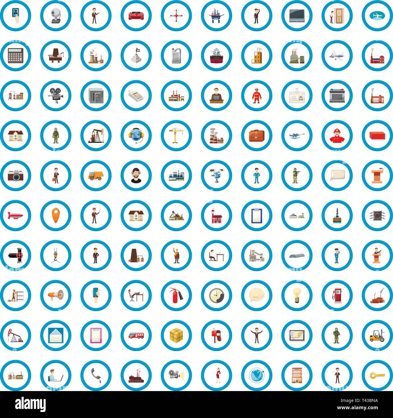 100 structure icons set, cartoon style Stock Vector Image & Art - Alamy
