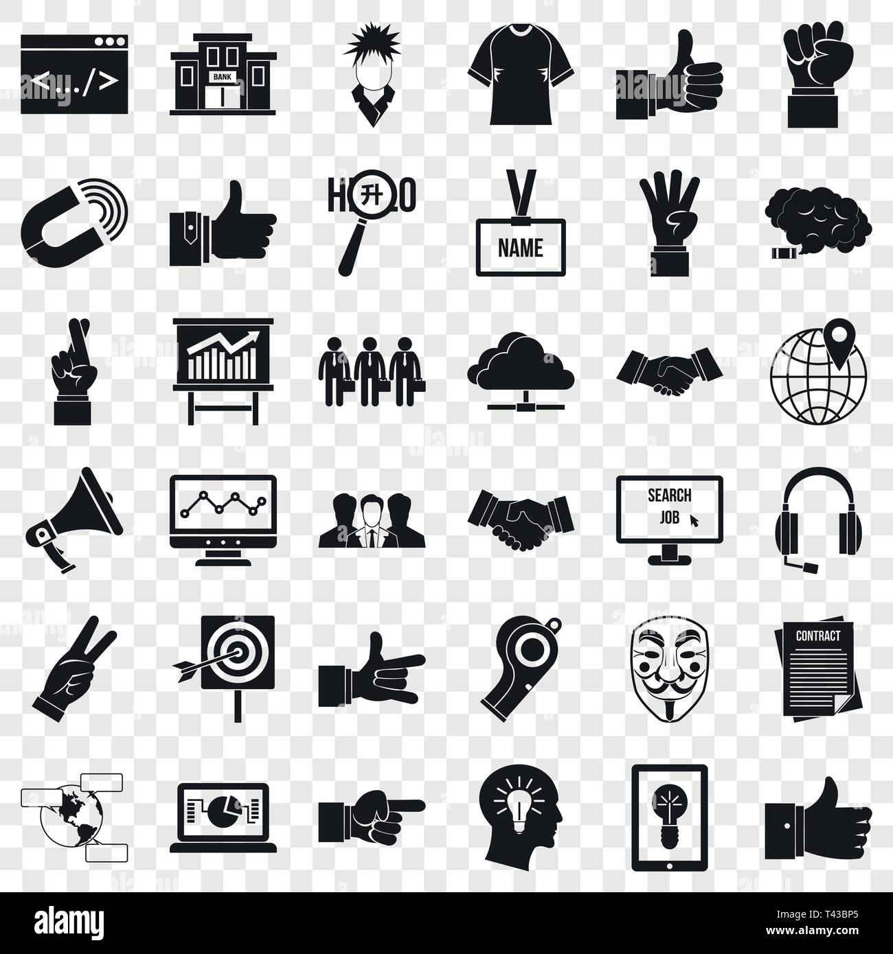 Human gesture icons set, simple style Stock Vector Image & Art - Alamy
