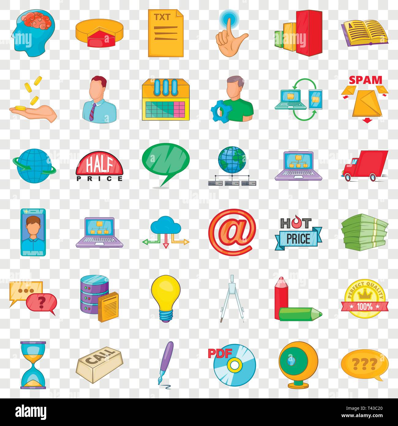 Digital market icons set, cartoon style Stock Vector Image & Art - Alamy