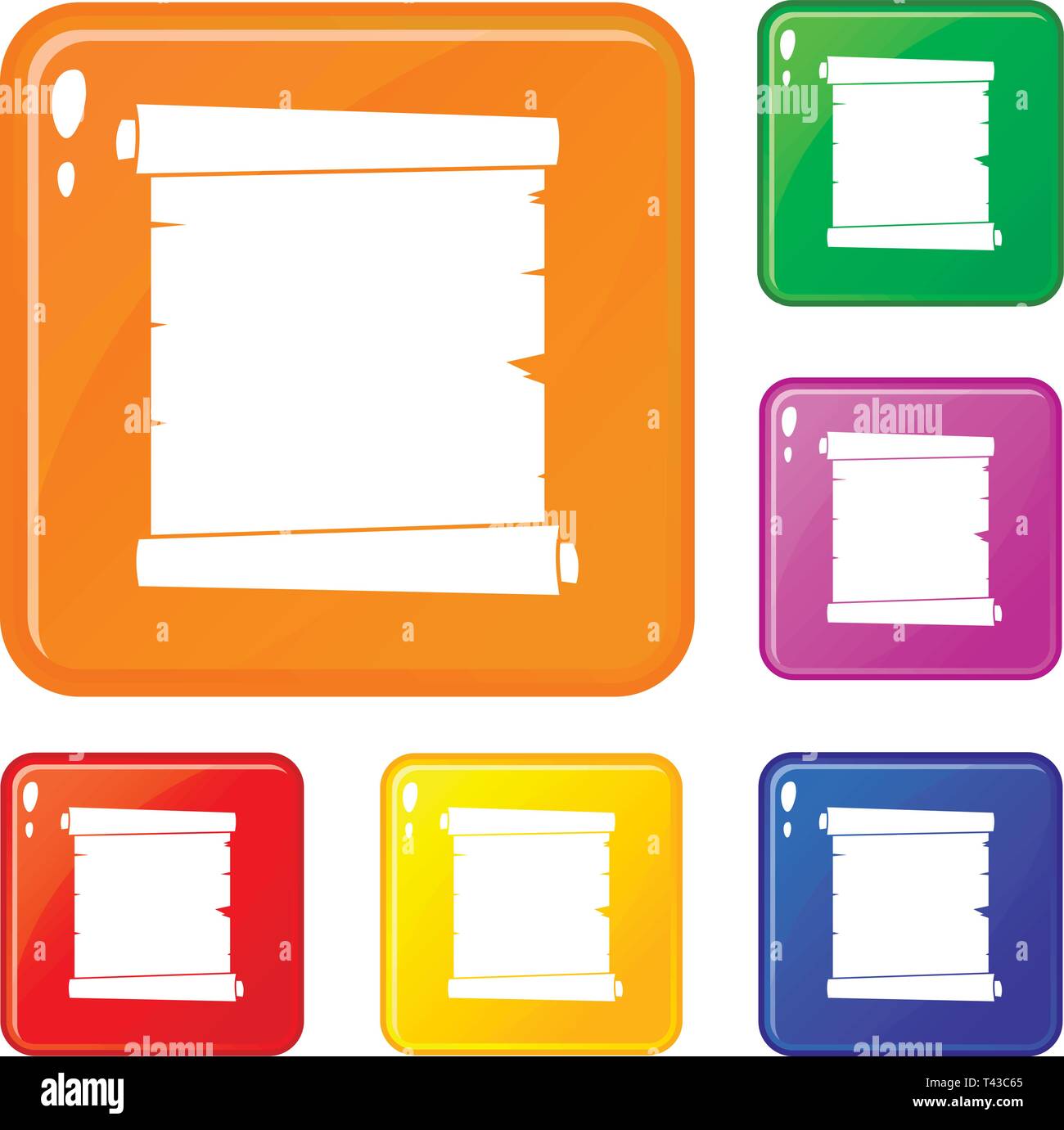 Retro scroll paper icons set vector color Stock Vector Image & Art - Alamy