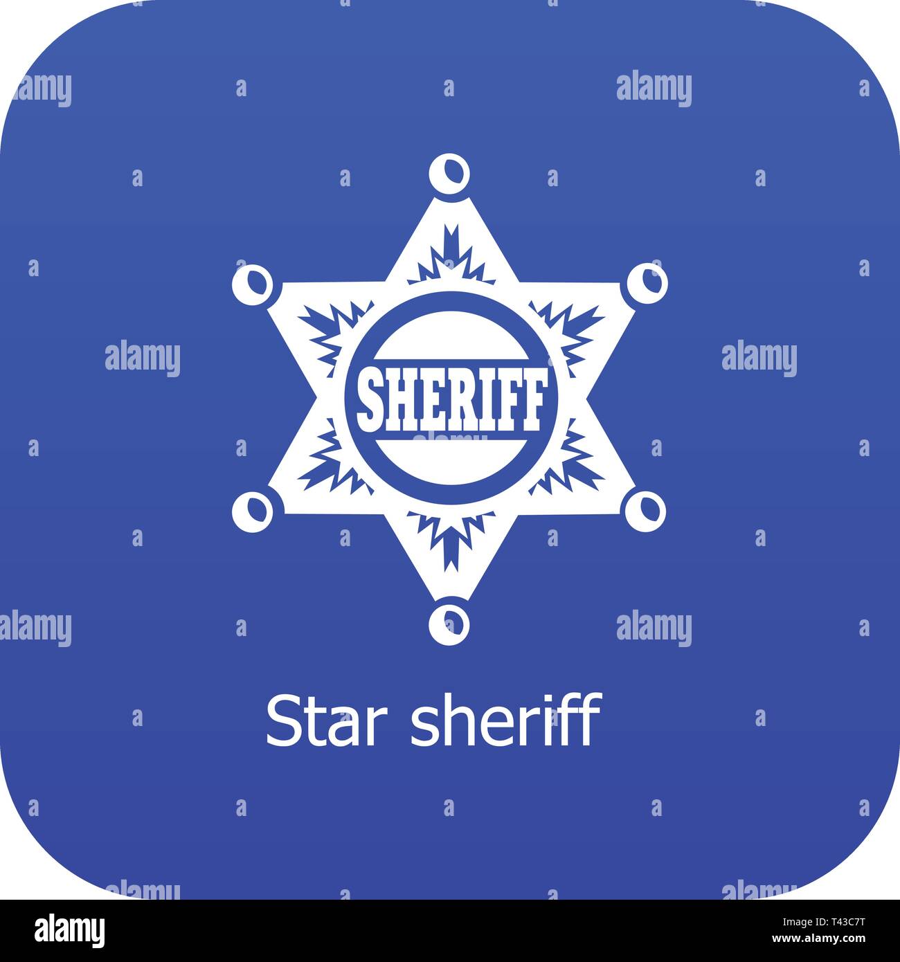 Star sheriff icon blue vector Stock Vector Image & Art - Alamy