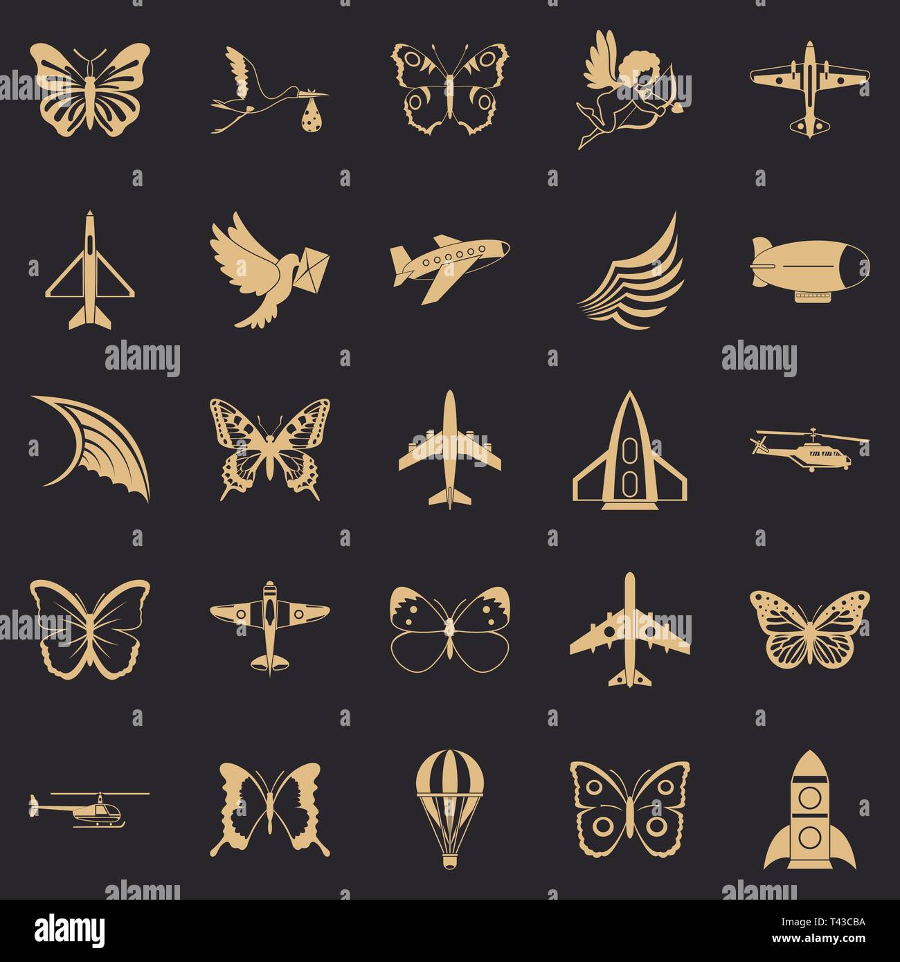 Flyer icons set, simple style Stock Vector Image & Art - Alamy