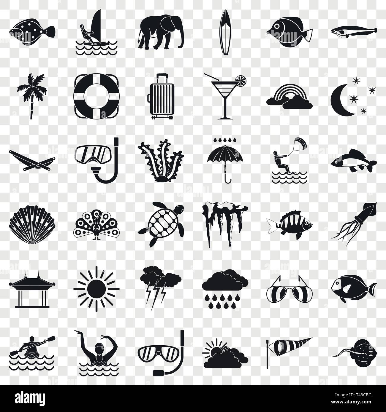 Underwater diving icons set, simple style Stock Vector Image & Art - Alamy