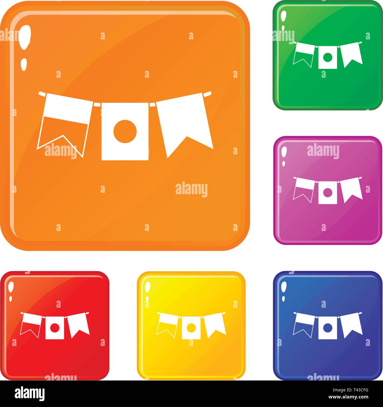 Flags icons set vector color Stock Vector Image & Art - Alamy