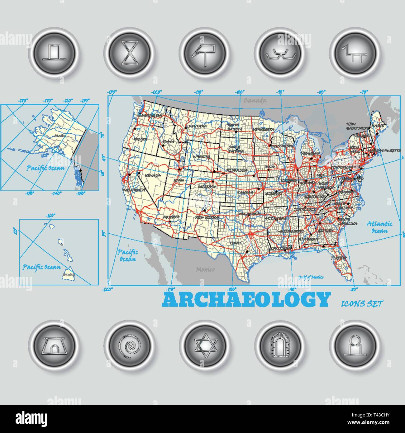 Usa archaeology Stock Vector Images - Alamy