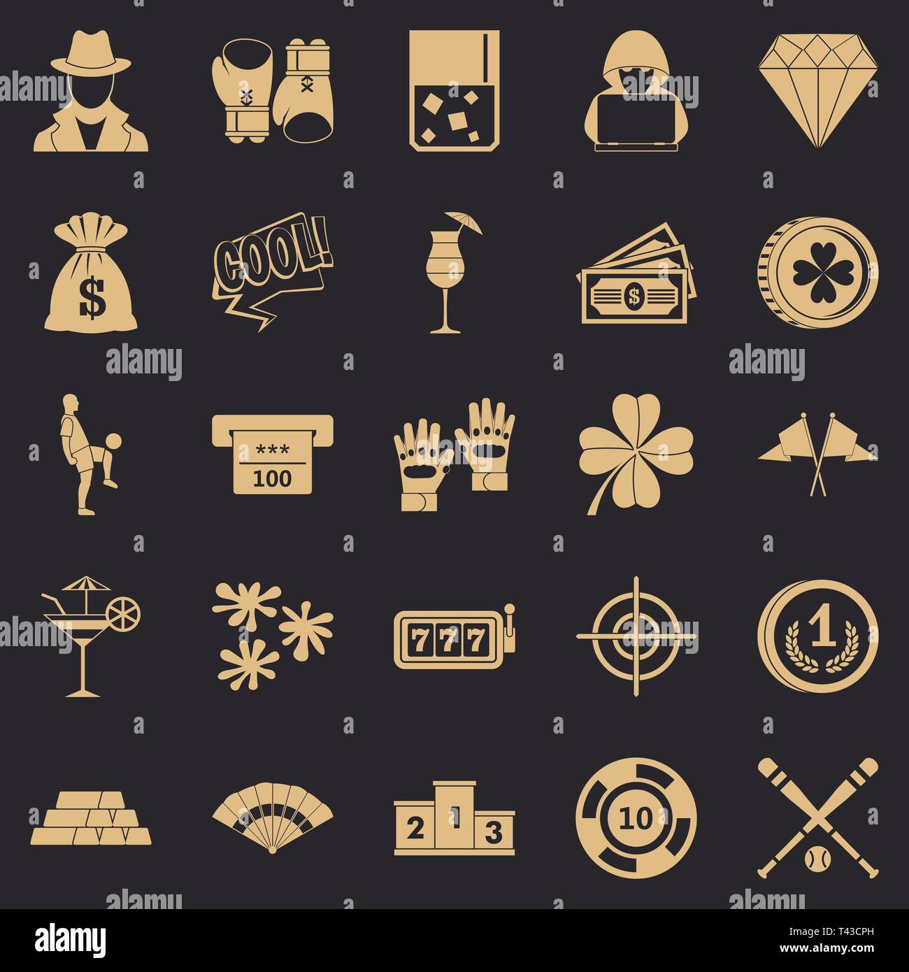 Hazard icons set, simple style Stock Vector Image & Art - Alamy