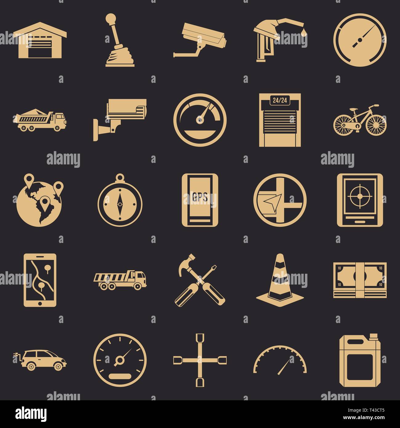 Large parking icons set, simple style Stock Vector Image & Art - Alamy