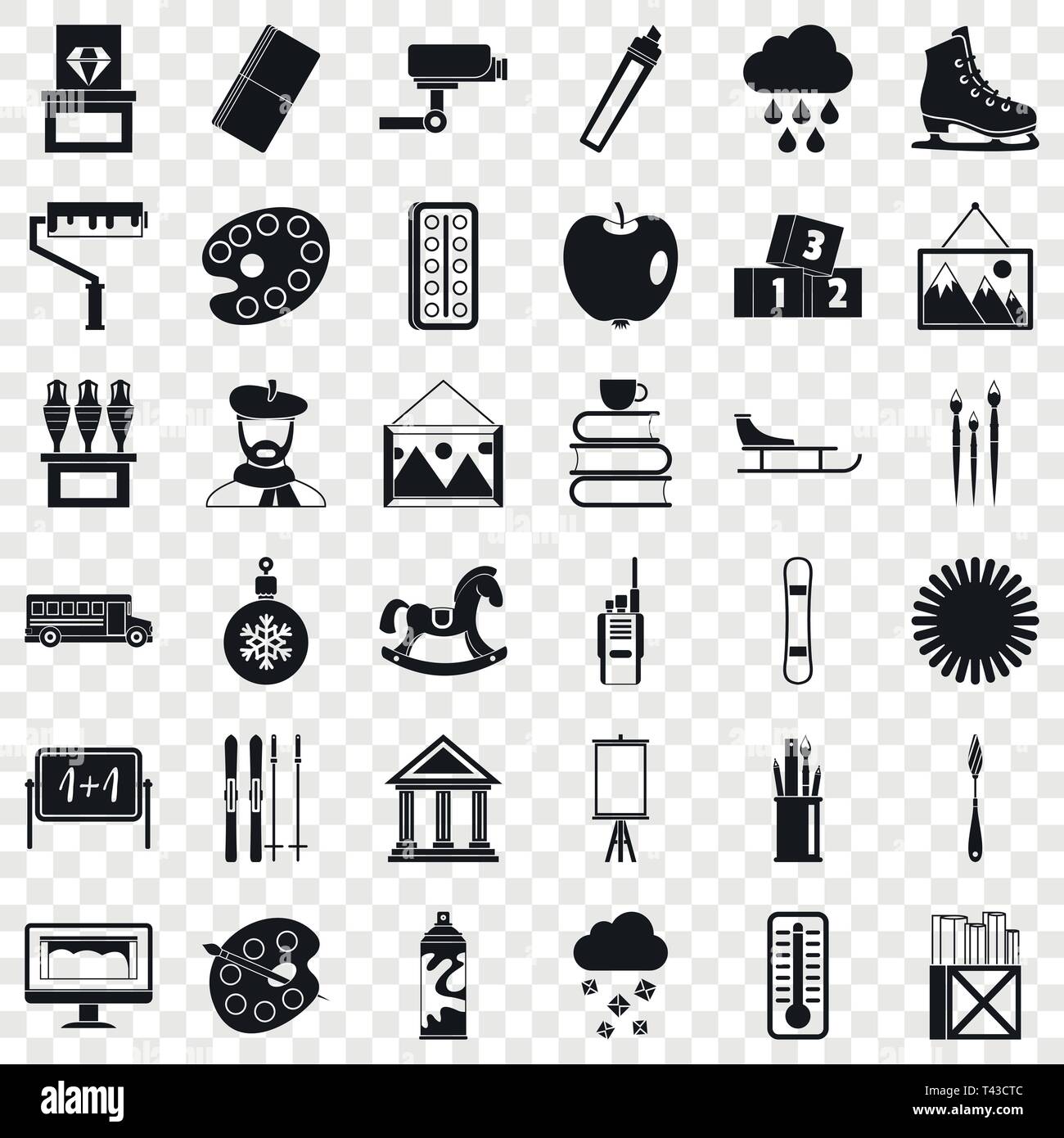 Art of drawing icons set, simple style Stock Vector Image & Art - Alamy