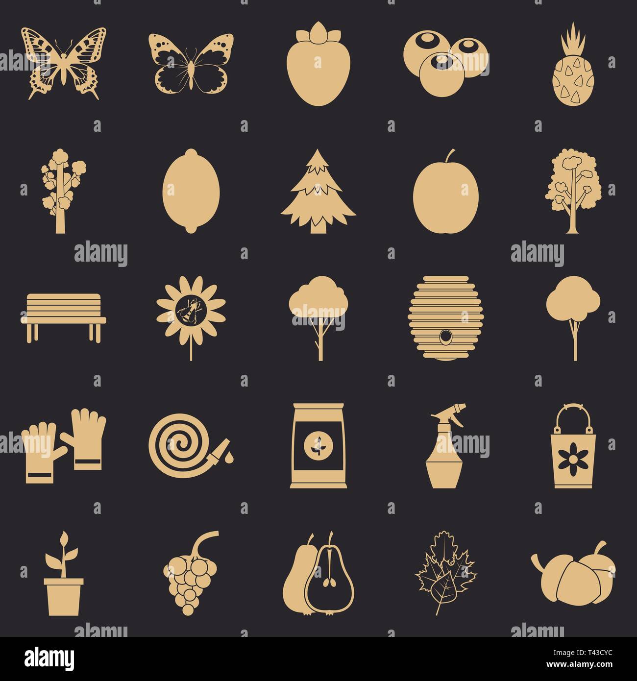 Grass icons set, simple style Stock Vector Image & Art - Alamy