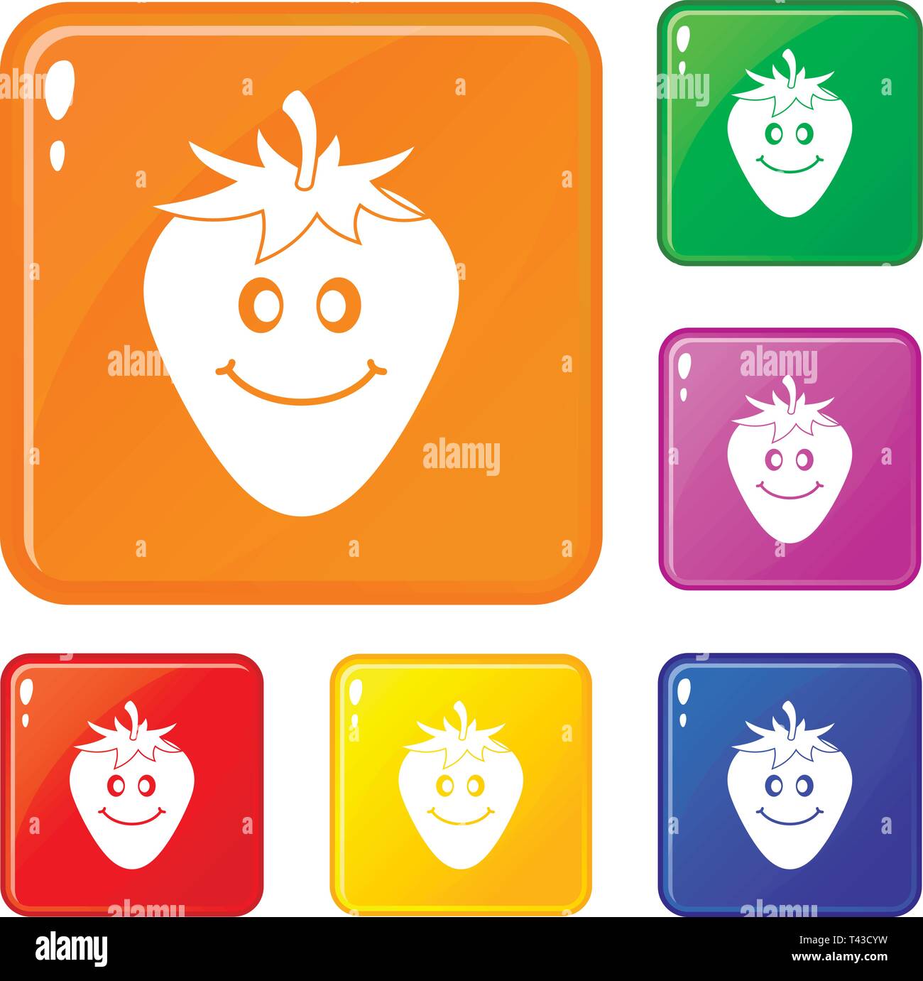 Ripe smiling strawberry icon hi-res stock photography and images - Alamy