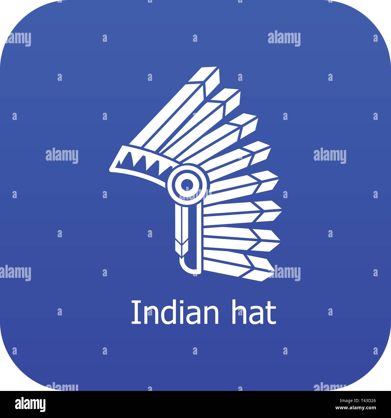 Indian hat icon blue vector Stock Vector Image & Art - Alamy