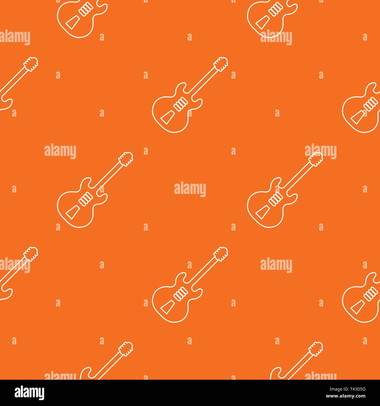 Electric guitar pattern vector orange Stock Vector Image & Art - Alamy