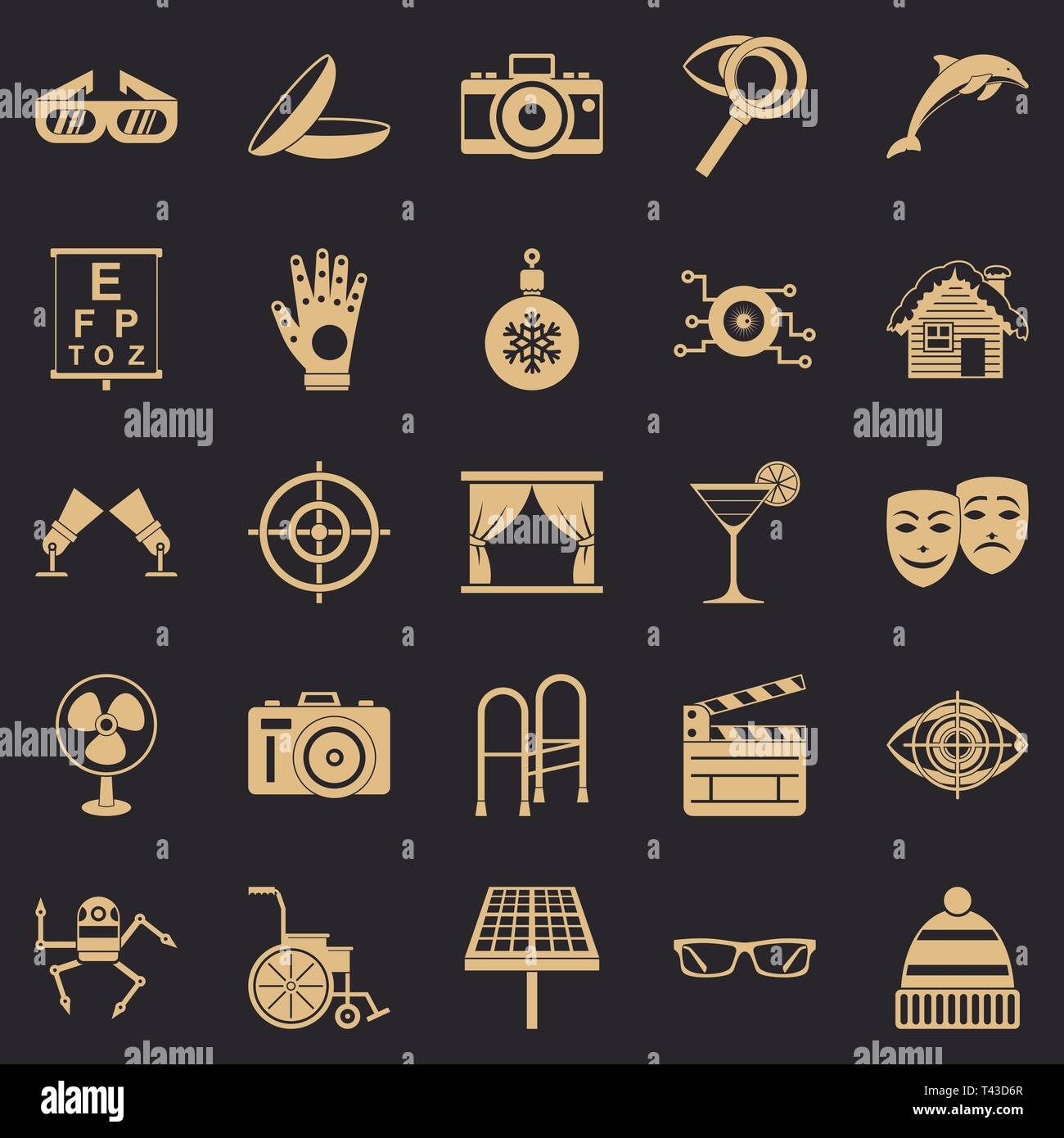 Specs icons set, simple style Stock Vector Image & Art - Alamy