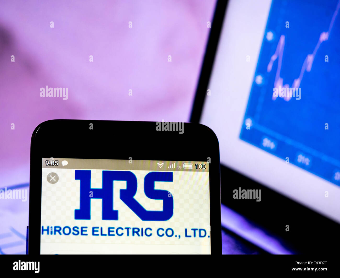 In this photo illustration a Hirose Electric Co., Ltd. logo seen ...