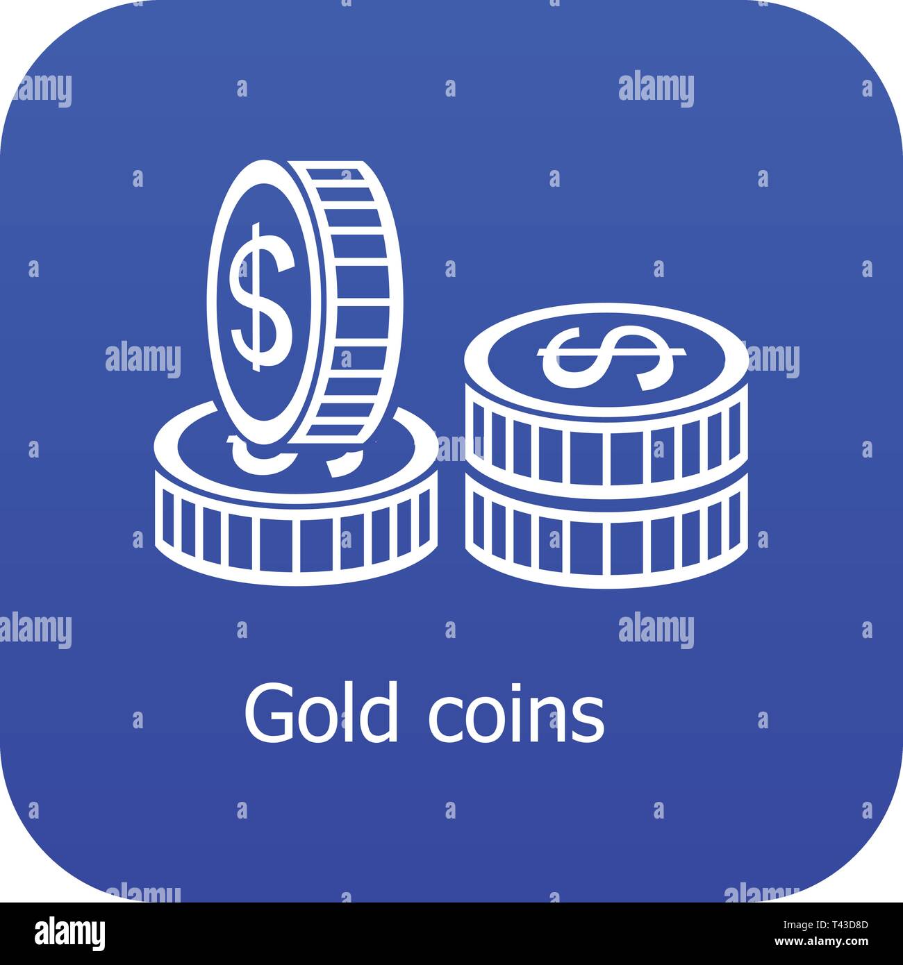 Coin icon blue vector Stock Vector Image & Art - Alamy